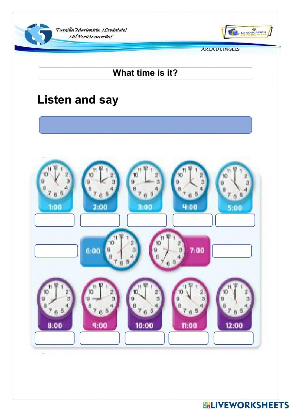What time is it? online exercise for elementary | Live Worksheets