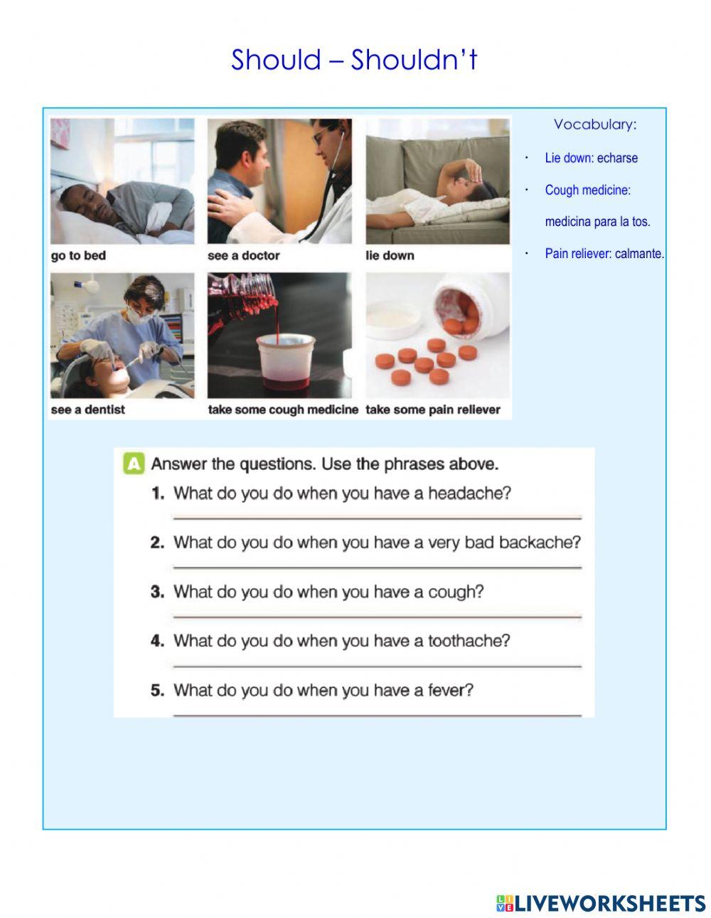 Should - 10 C online exercise for | Live Worksheets