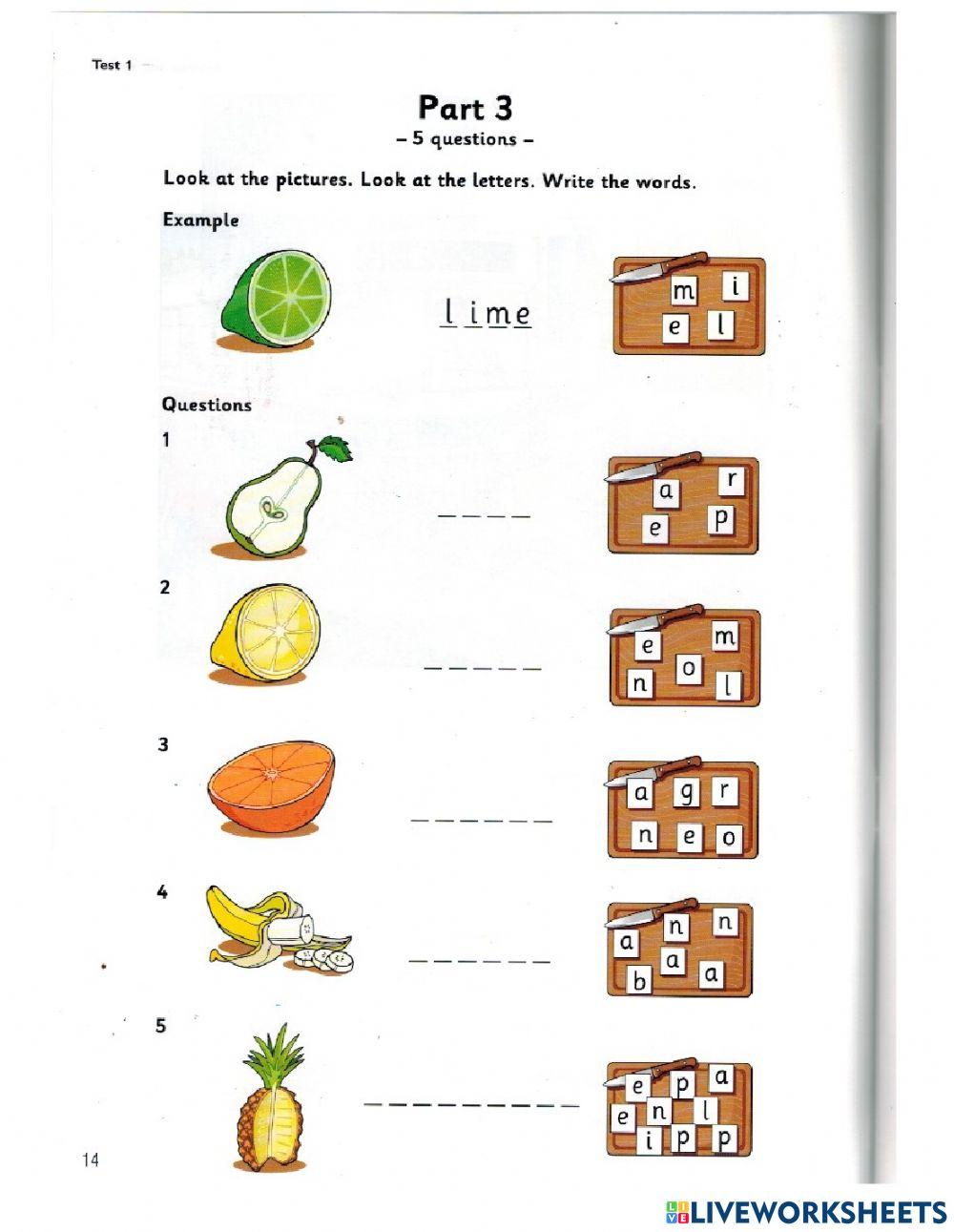 Starter 1 - Test 1 - Reading worksheet | Live Worksheets
