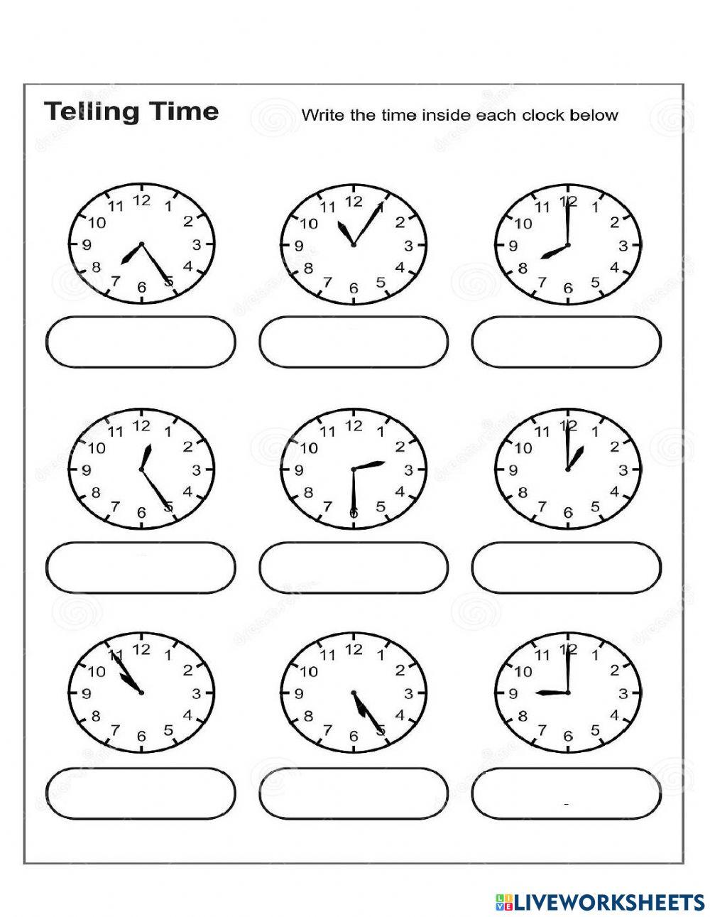 1388399 | Telling Time | FATIHA HANIM | LiveWorksheets