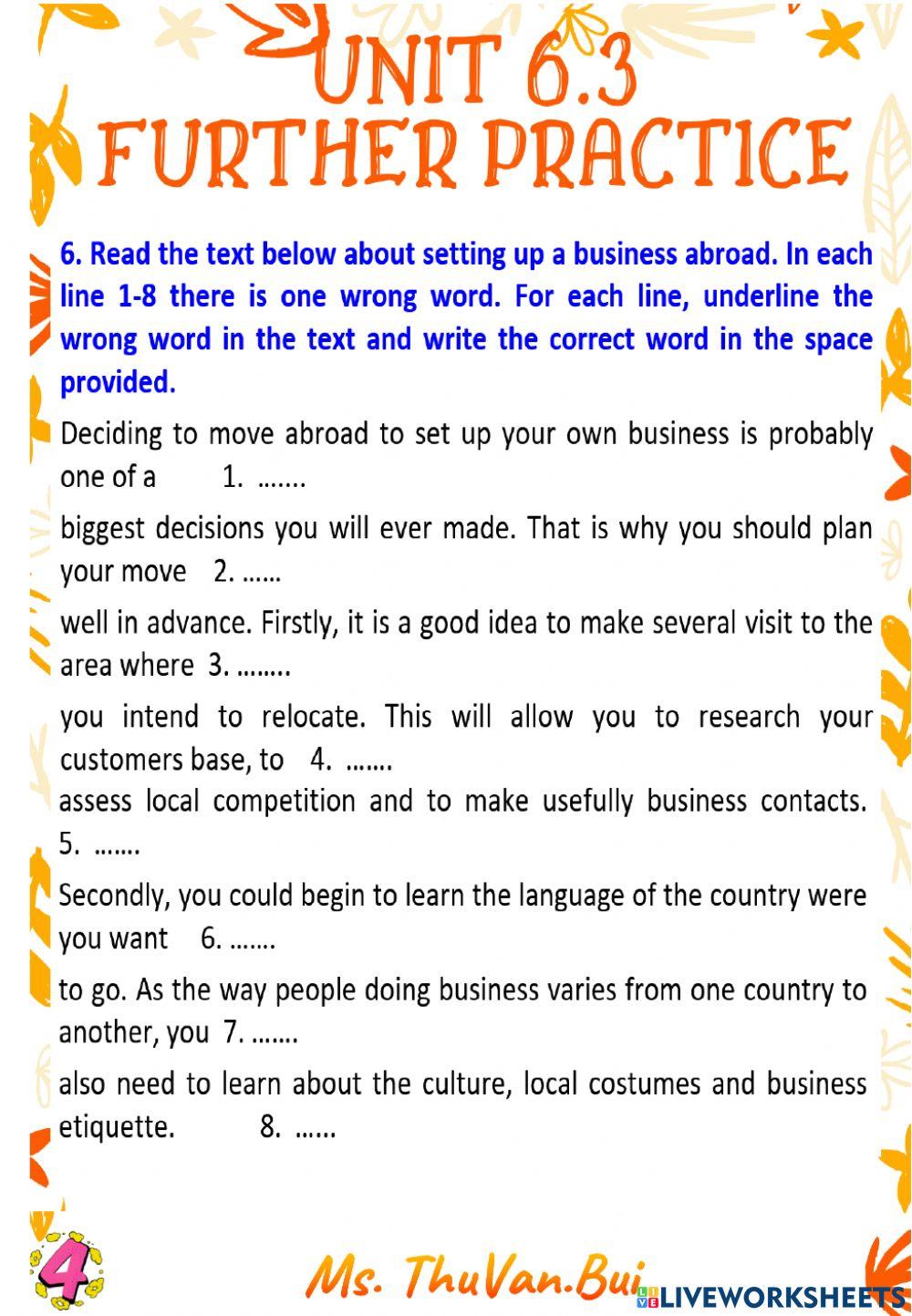 Unit 6.3 1353 | Bui Van | Live Worksheets