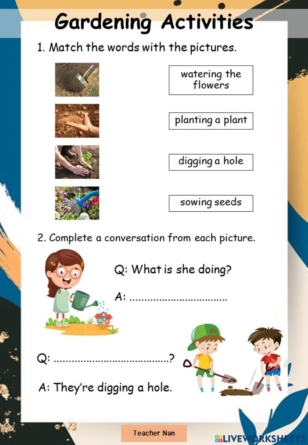 Gardening Activities 3905955 | nanbnt | Live Worksheets