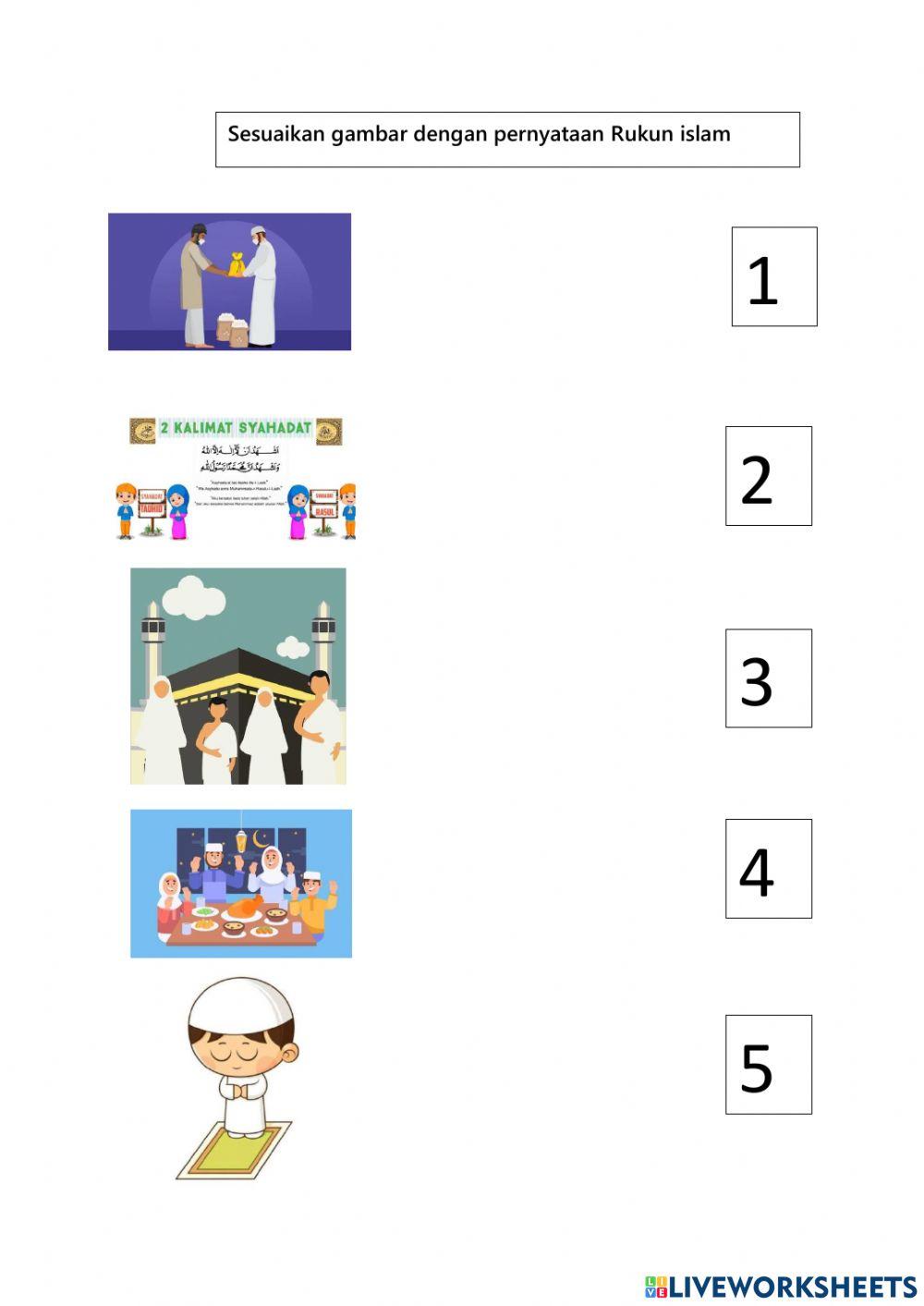 Rukun islam interactive exercise for 1 | Live Worksheets