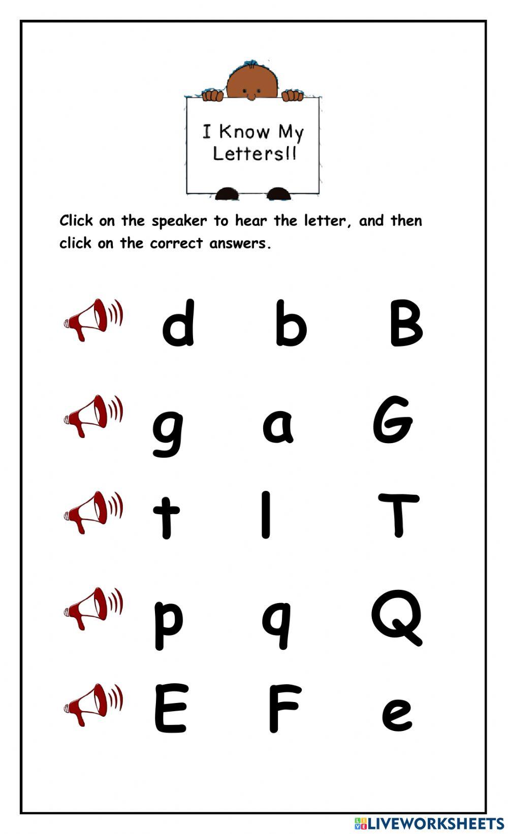 Letter Recognition online activity | Live Worksheets