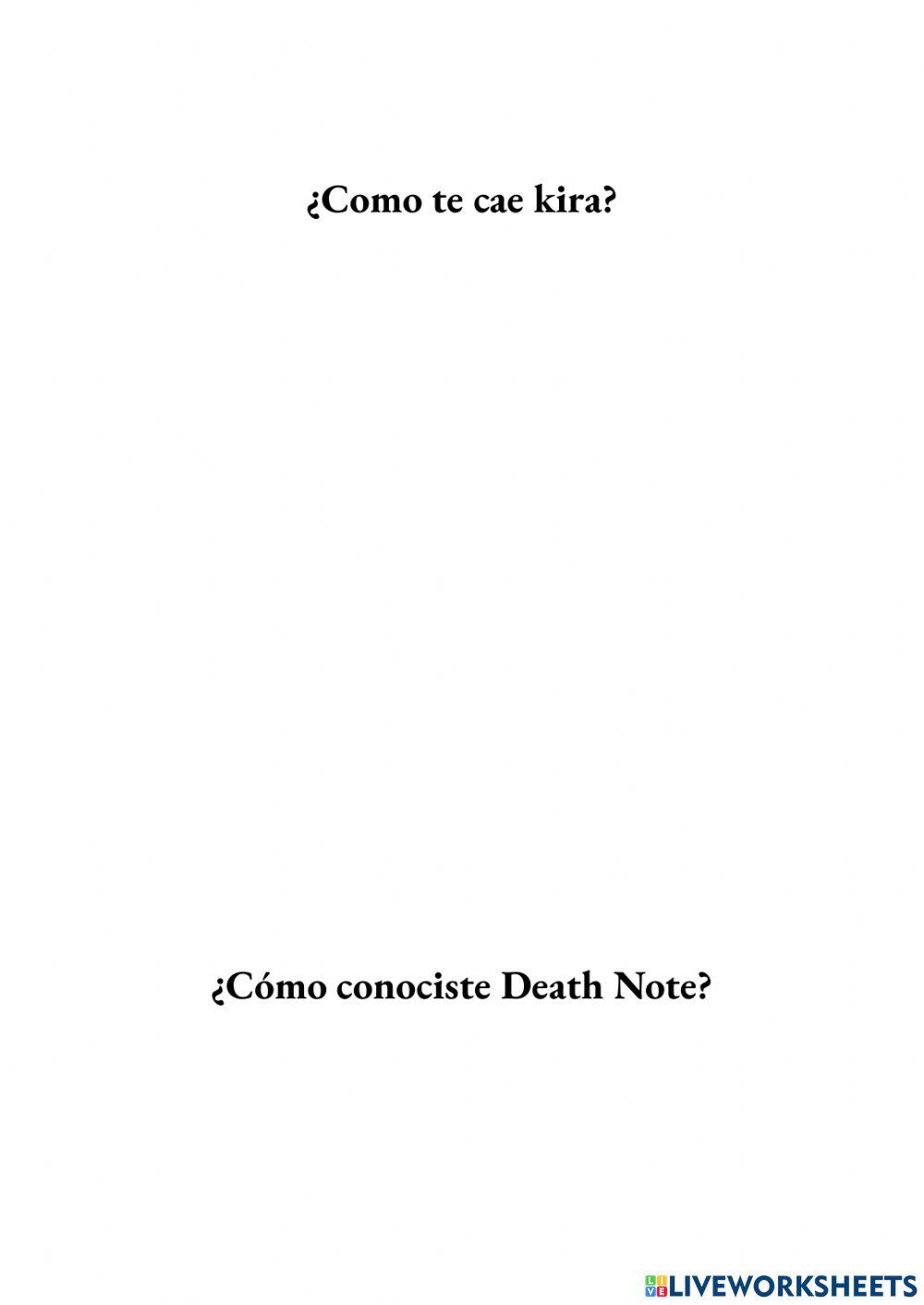 Death Note worksheet | Live Worksheets