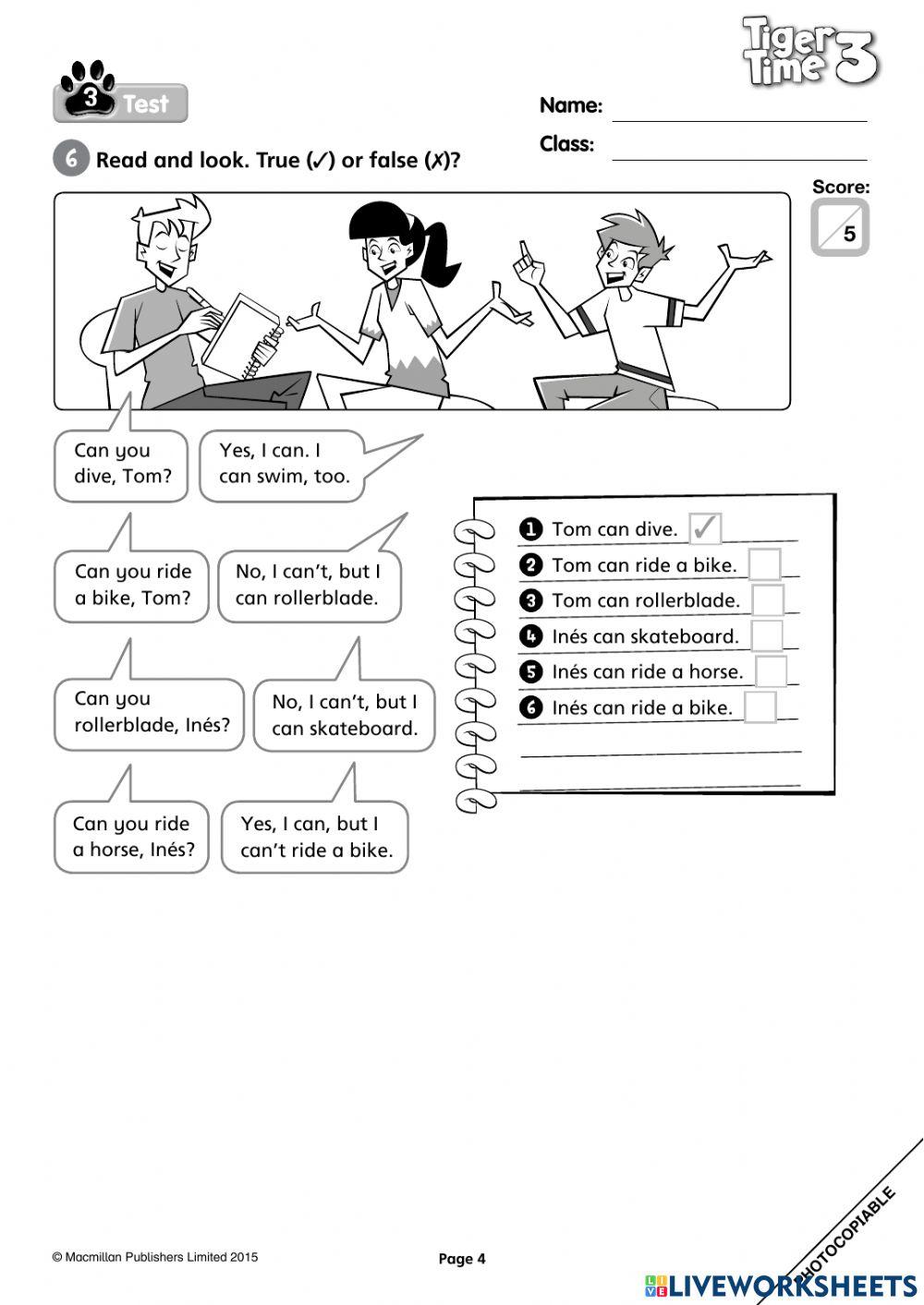 tiger time 3 un… | Free Interactive Worksheets | 6713424