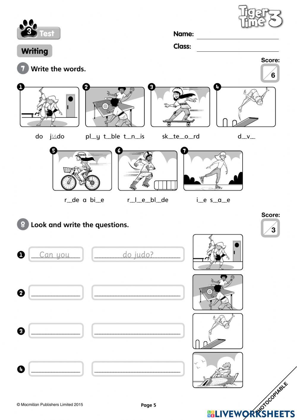 tiger time 3 un… | Free Interactive Worksheets | 6713424