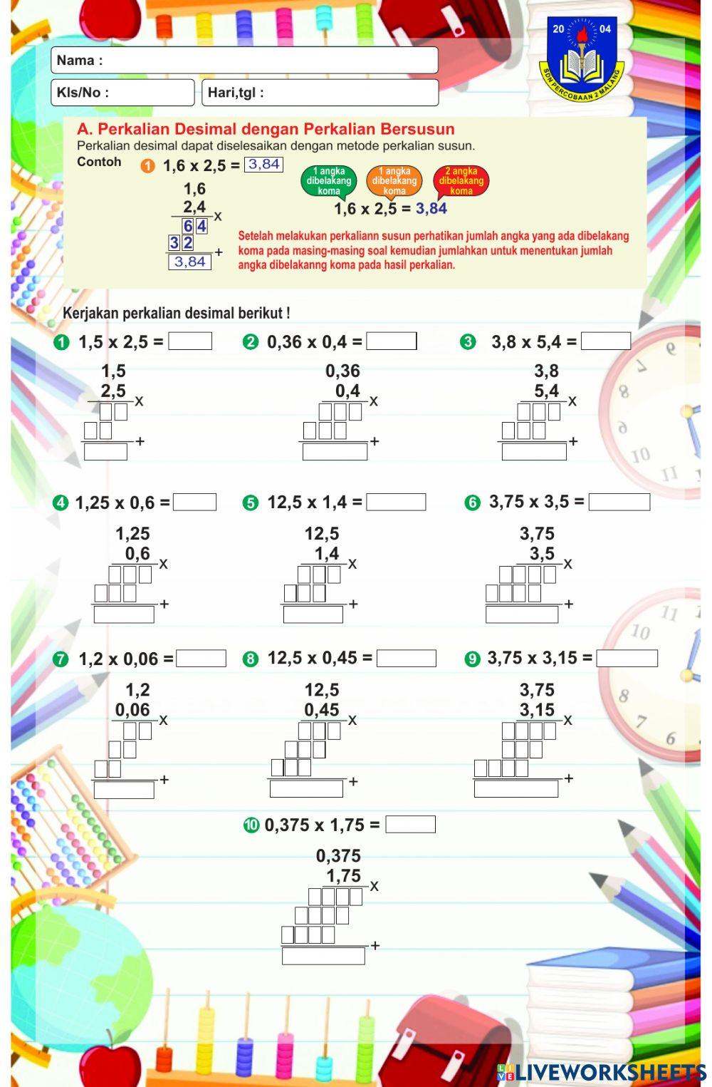 1389924 | LKPD Perkalian desial bersusun | Mochamad