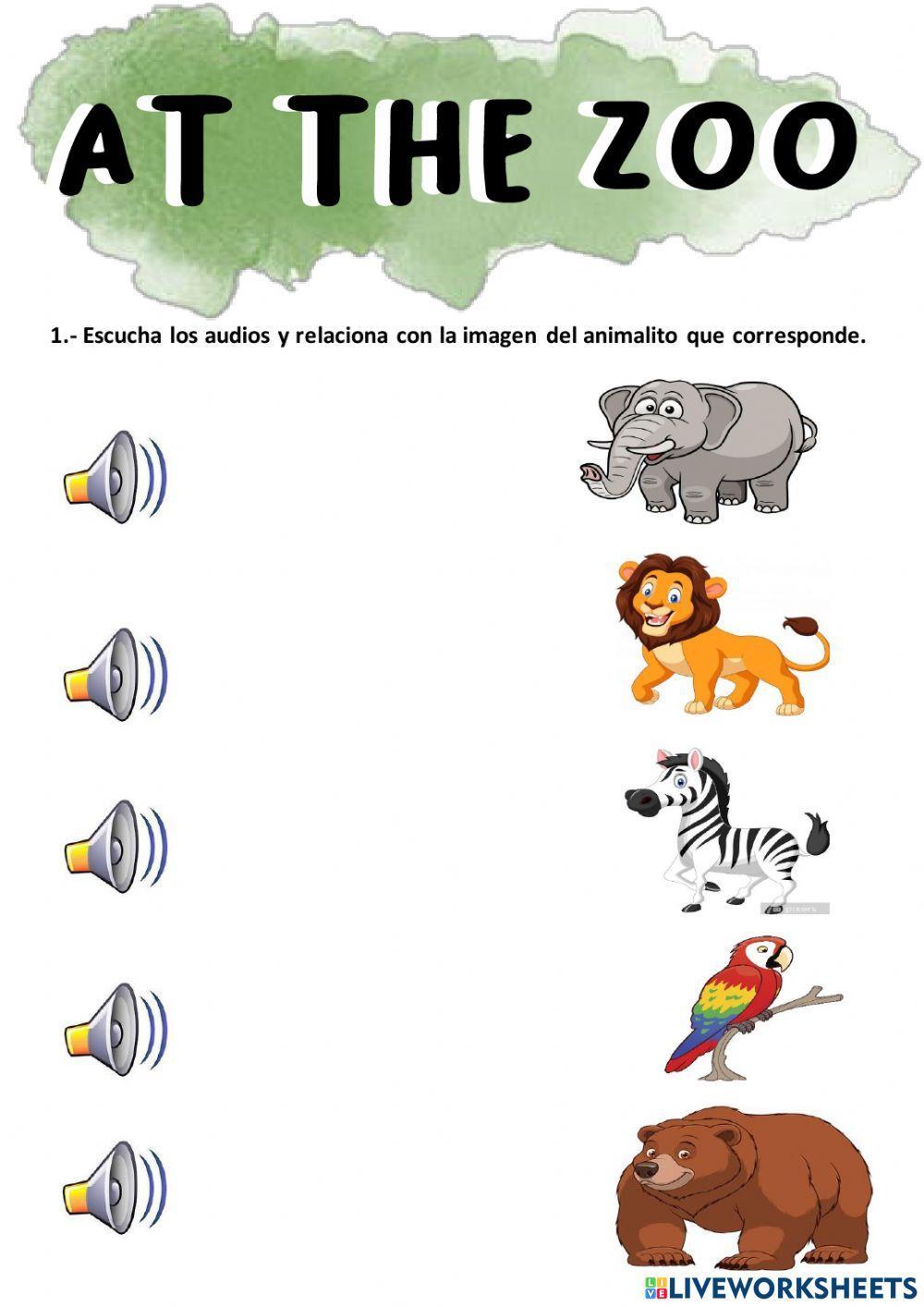 At the zoo online activity for KINDER | Live Worksheets