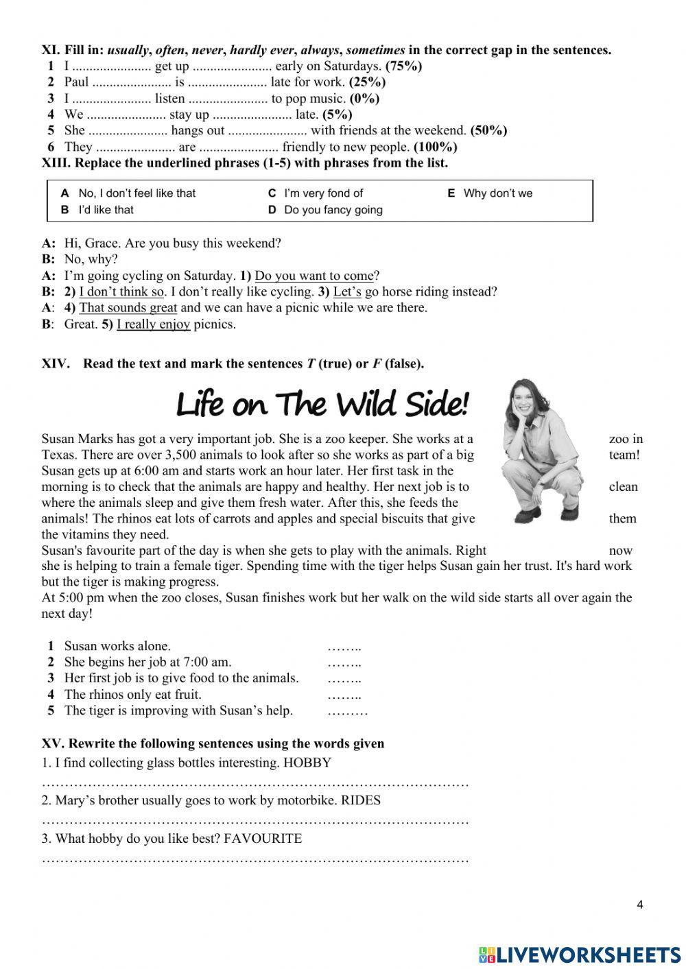 MINI TEST - ON SCREEN A2 - UNIT 1 online exercise for | Live Worksheets