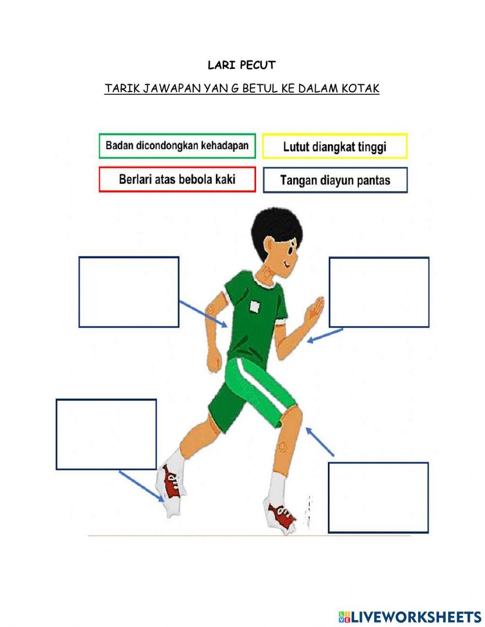 lari pecut dan memulakan larian online exercise for | Live Worksheets