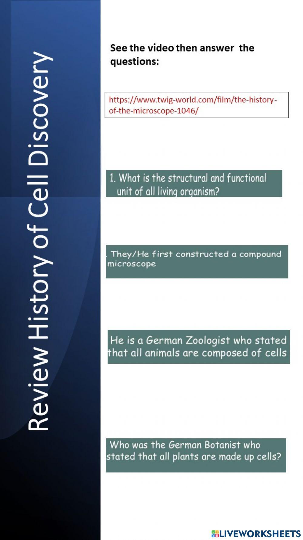 STarter review for cell online exercise for | Live Worksheets