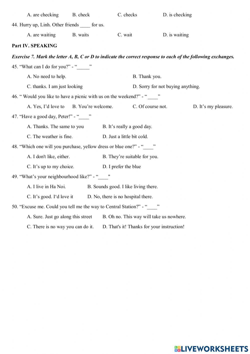 E10 u1 worksheet | Live Worksheets