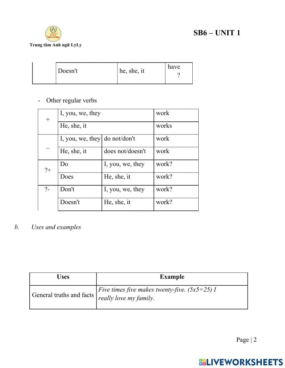 G6-unit 1 les2 worksheet | Live Worksheets