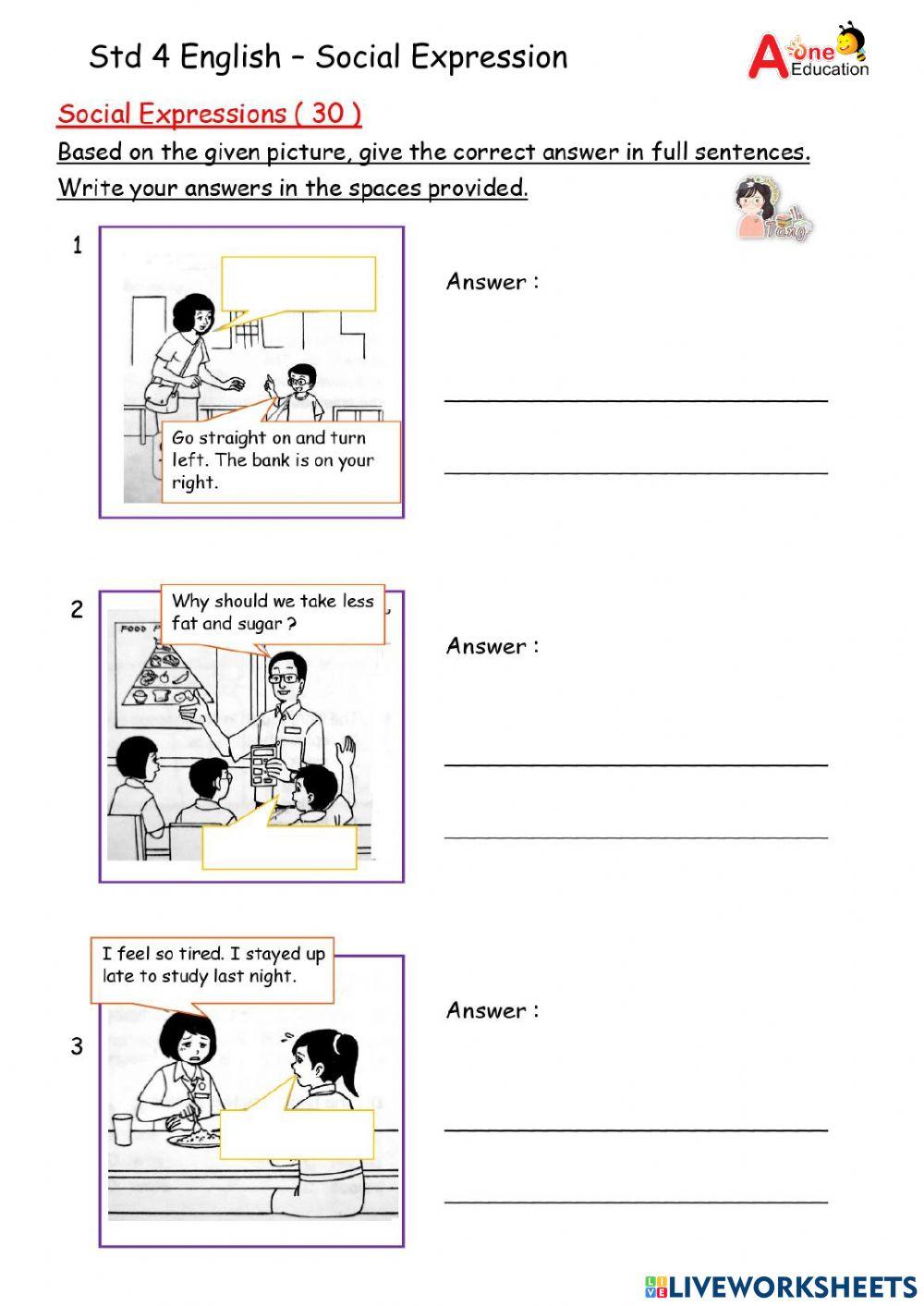 Social Expressi… | Free Interactive Worksheets | 1393778