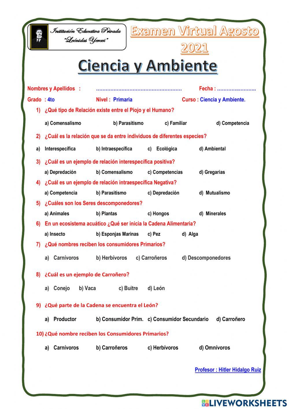 Examen CTA worksheet | Live Worksheets