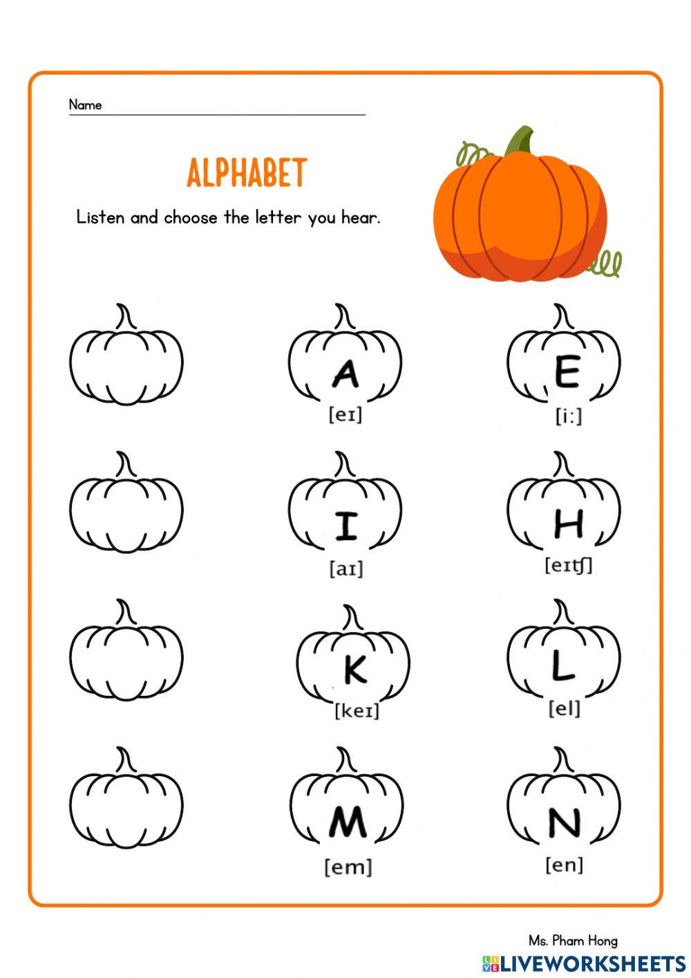 Alphabet | Hongevora | Live Worksheets