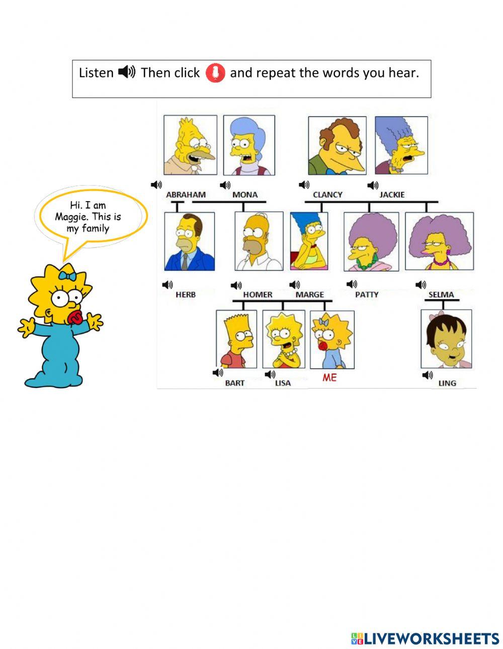 Family tree online exercise for beginner | Live Worksheets