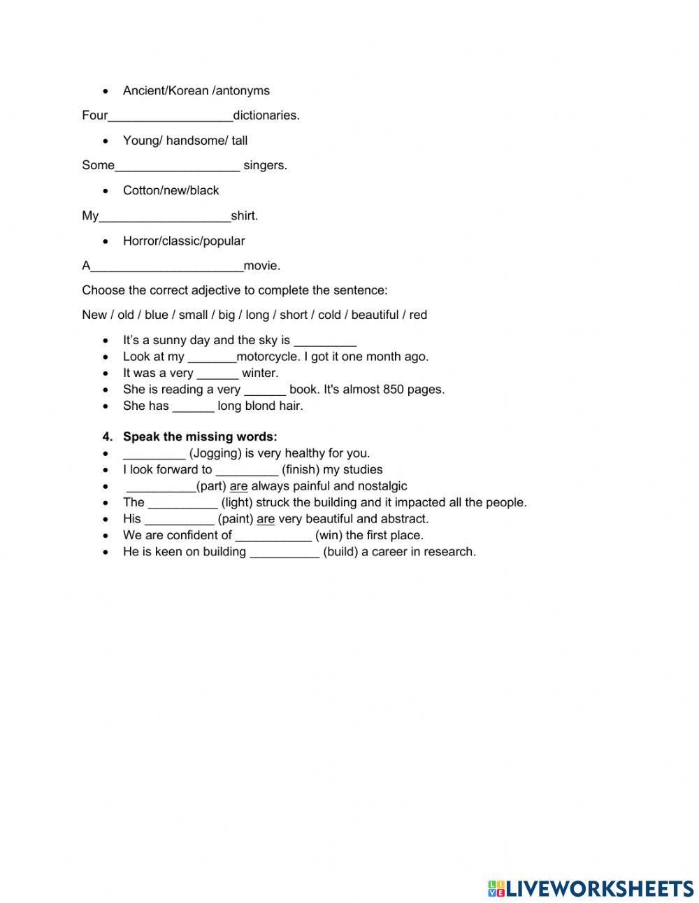 Activity final worksheet | Live Worksheets
