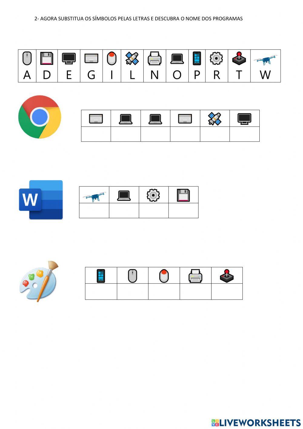 Programas - 5 ano worksheet | Live Worksheets