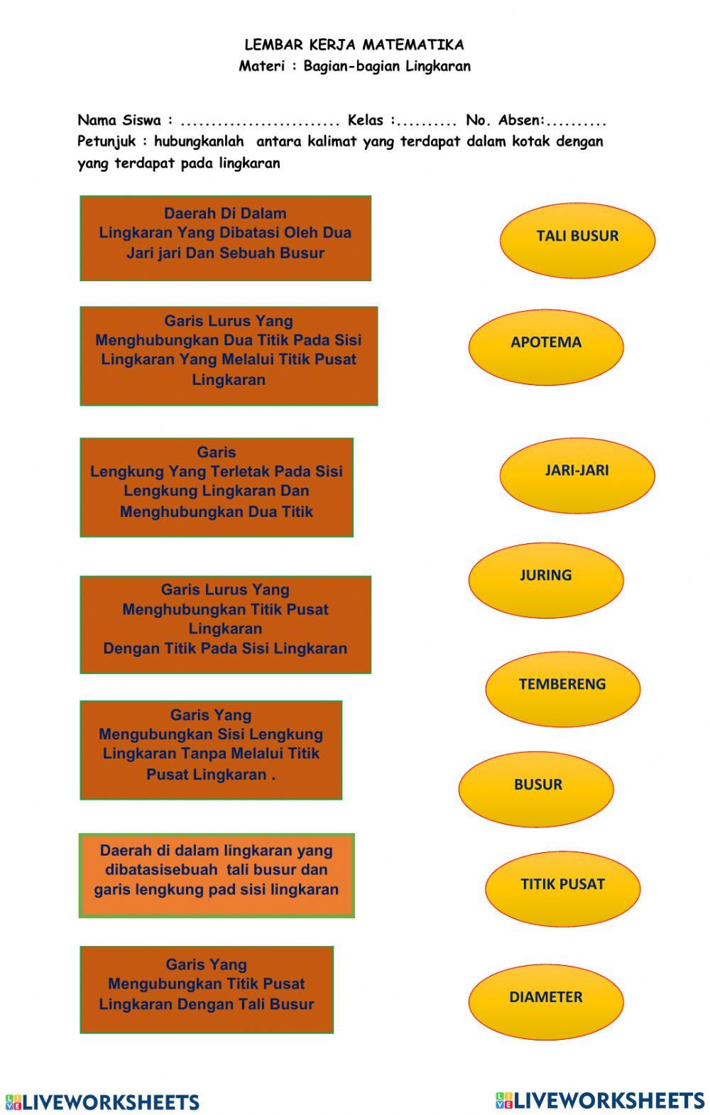 Matematika kelas 6 | Live Worksheets
