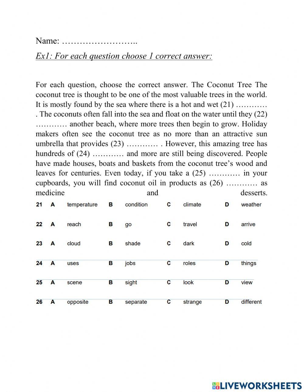 Compact Reading 5 HW worksheet | Live Worksheets