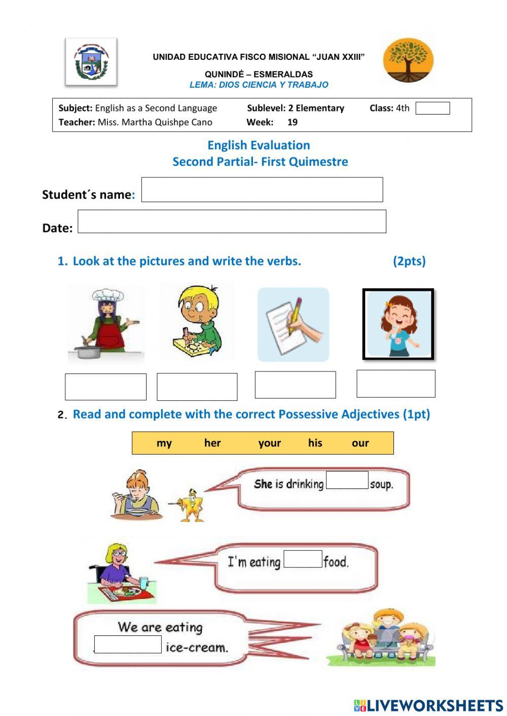 EVALUATION FIRS… | Free Interactive Worksheets | 5165572