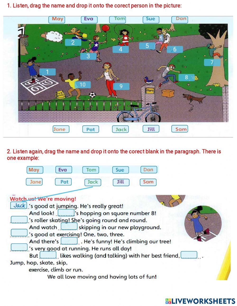 G3-U1-Fun-Mover… | Free Interactive Worksheets | 1396518