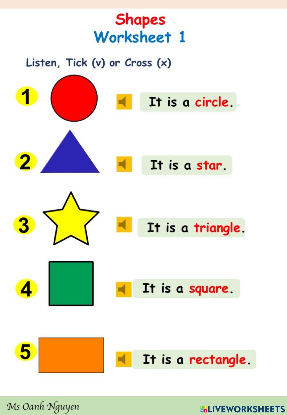 Shape 2- Worksheet 2 worksheet | Live Worksheets