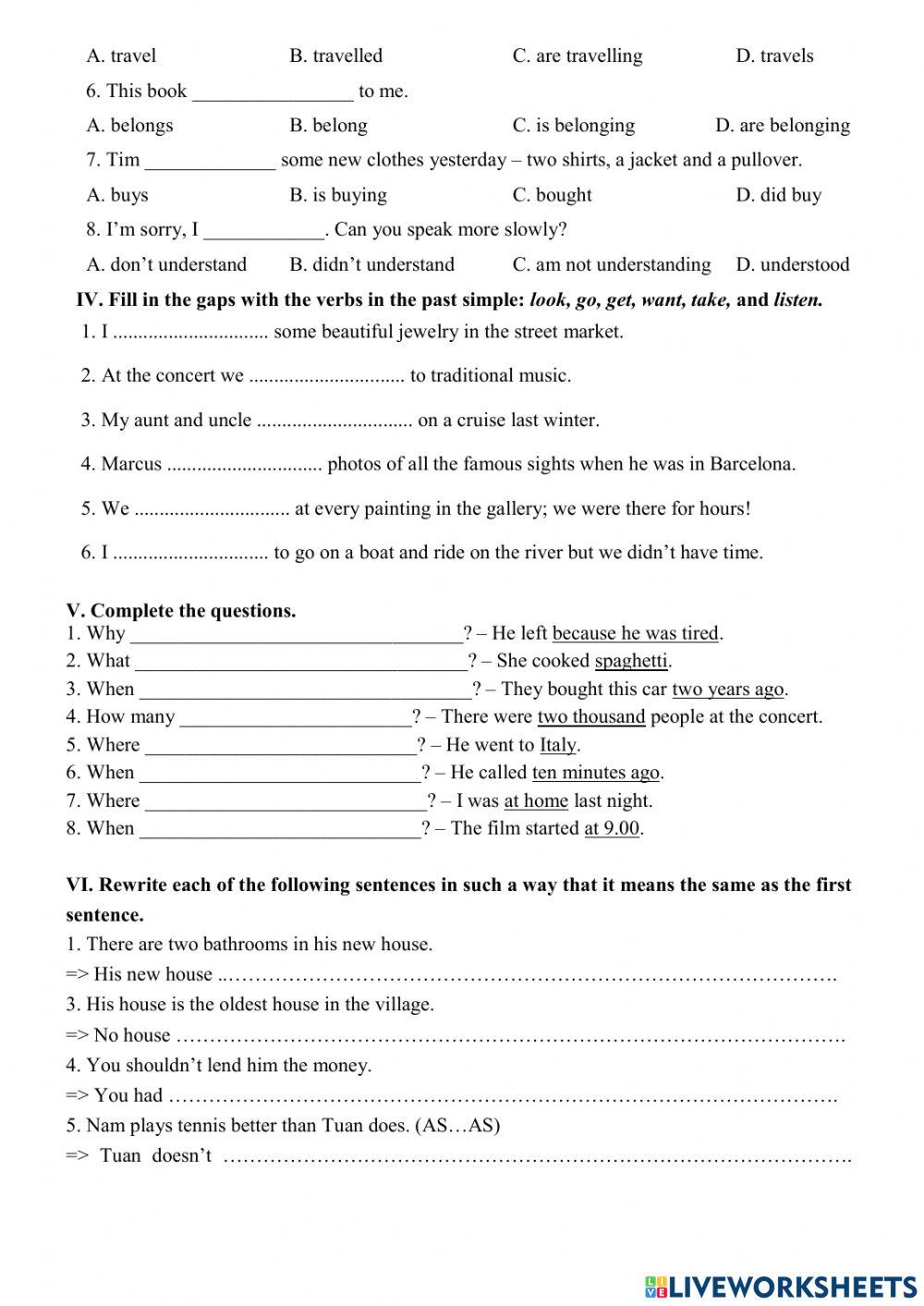 TTV stop and check past tense 1396981 | ngo thanh thuy