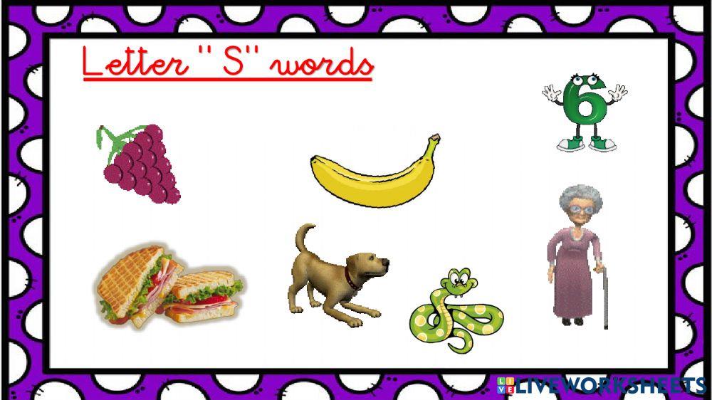 Letter s free activity | Live Worksheets