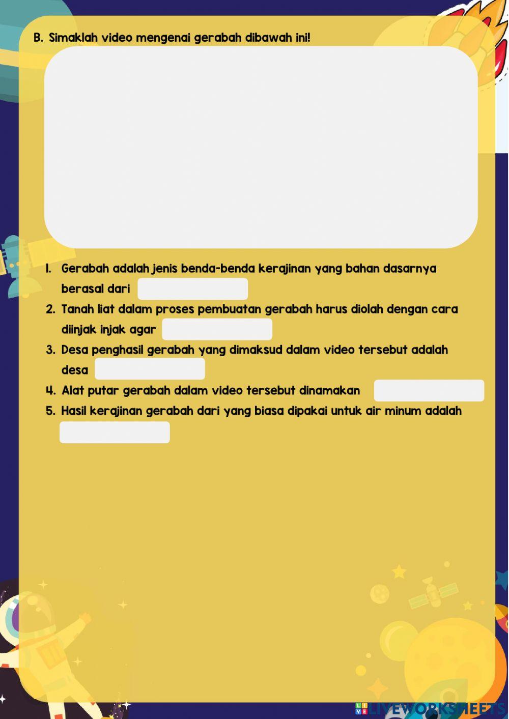 Ulangan harian tema 1 SBDP worksheet | Live Worksheets