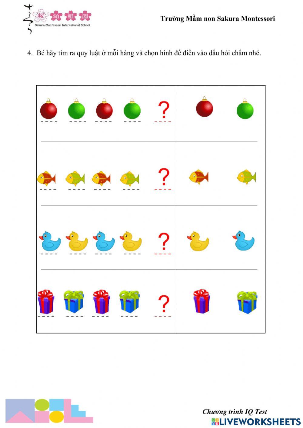 IQ test exercise | Live Worksheets