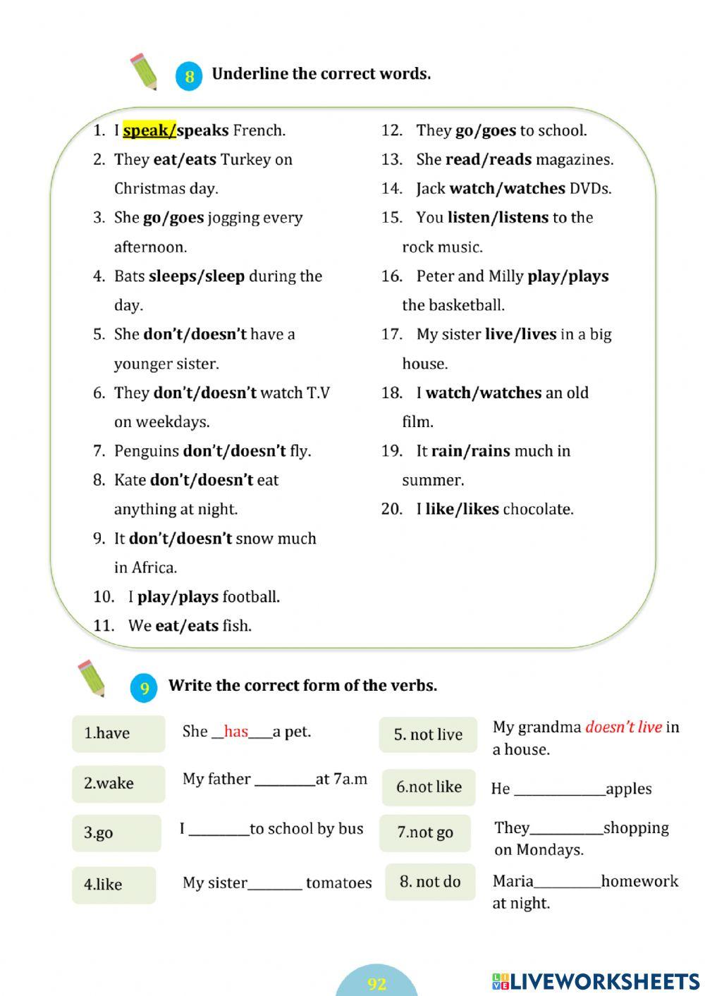 1398659 | The present simple (negative)