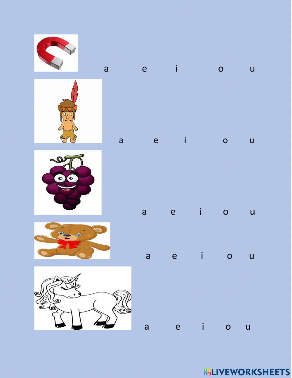 Las vocales online exercise for kinder | Live Worksheets