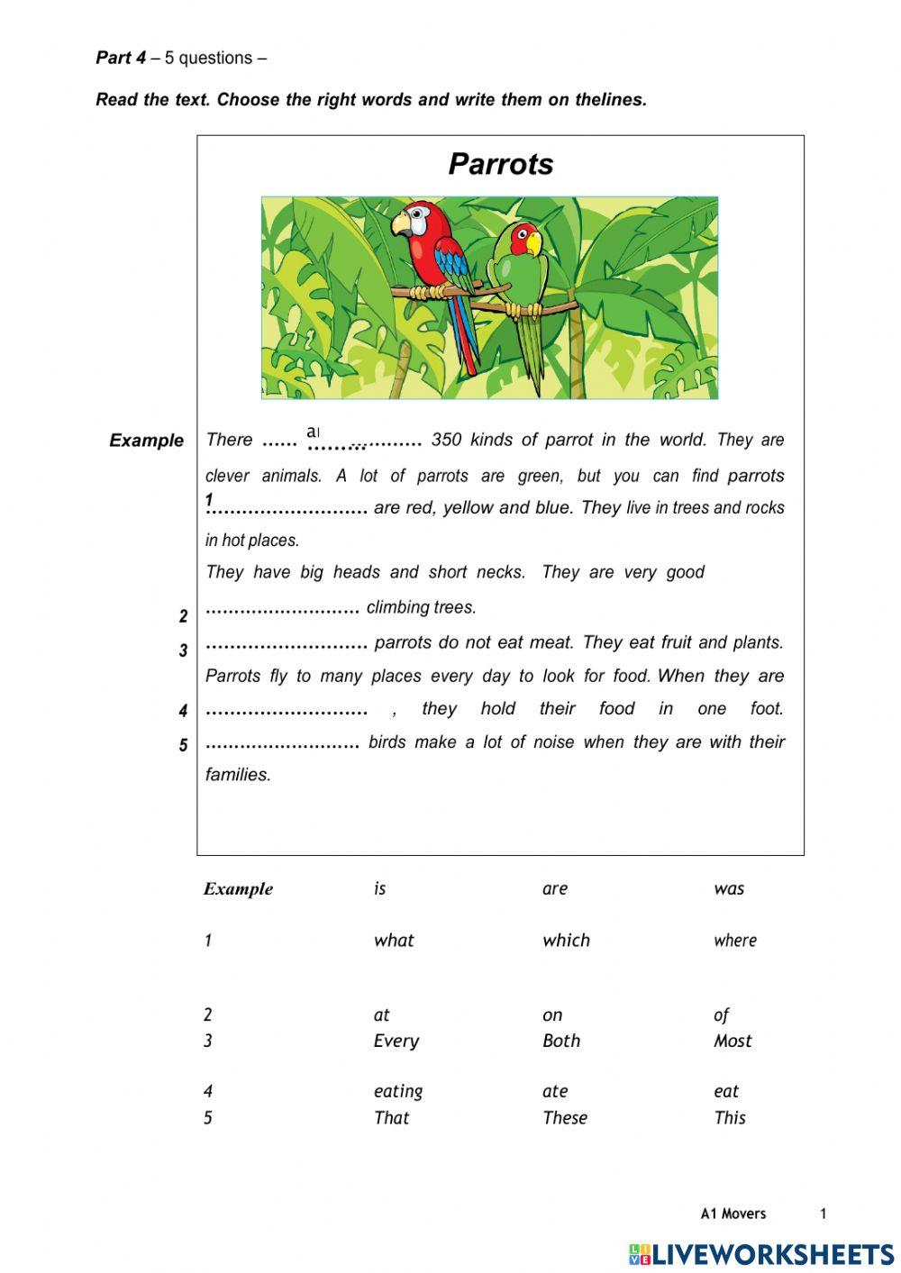 Movers Part 4 Interactive Worksheet Topworksheets 