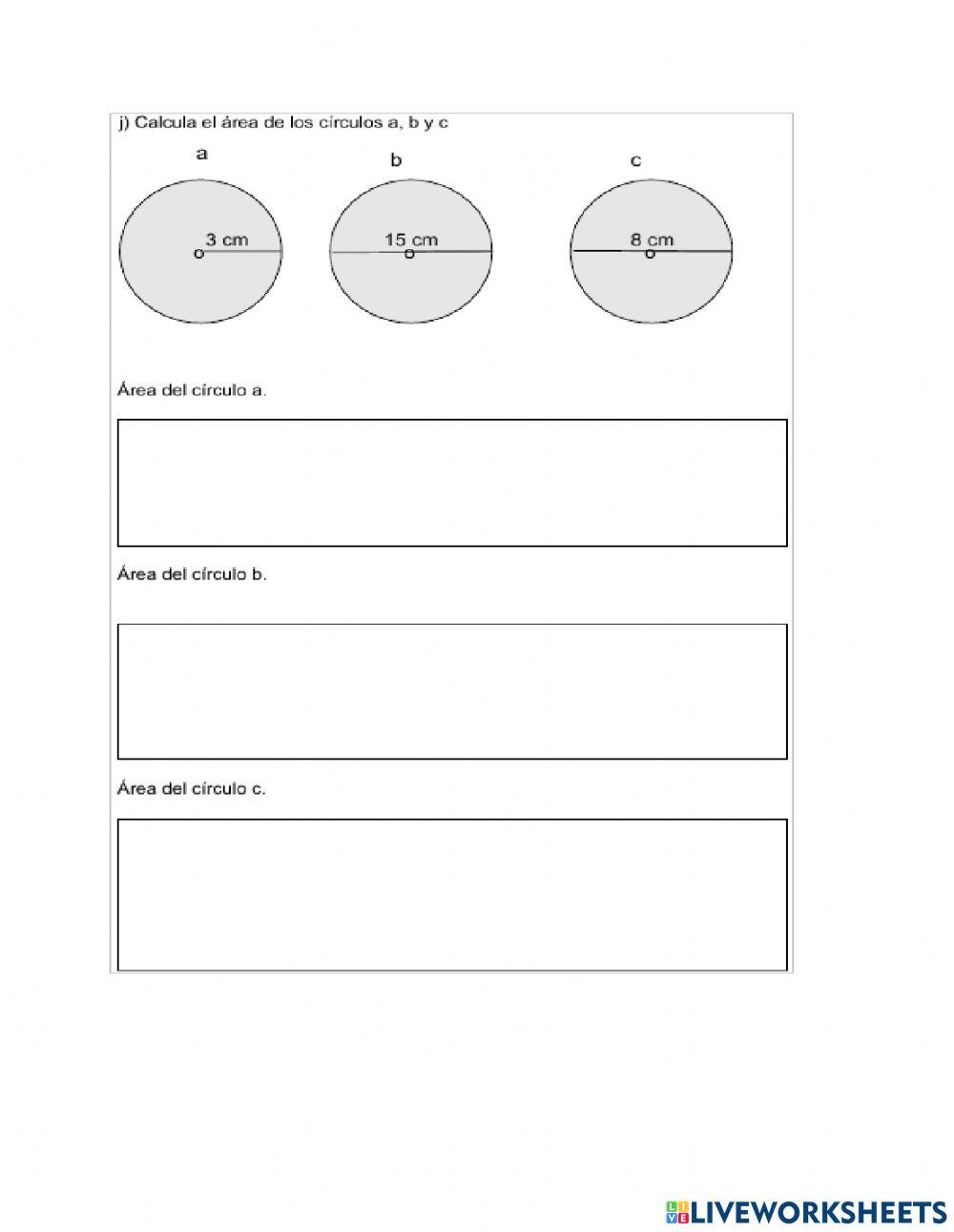 Guia octavo areas worksheet | Live Worksheets