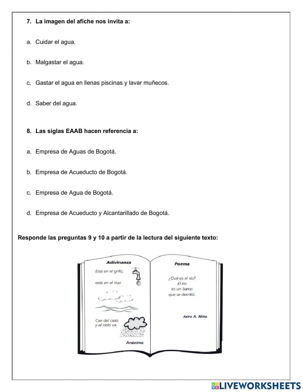CONTROL DE LECT… | Free Interactive Worksheets | 3391642