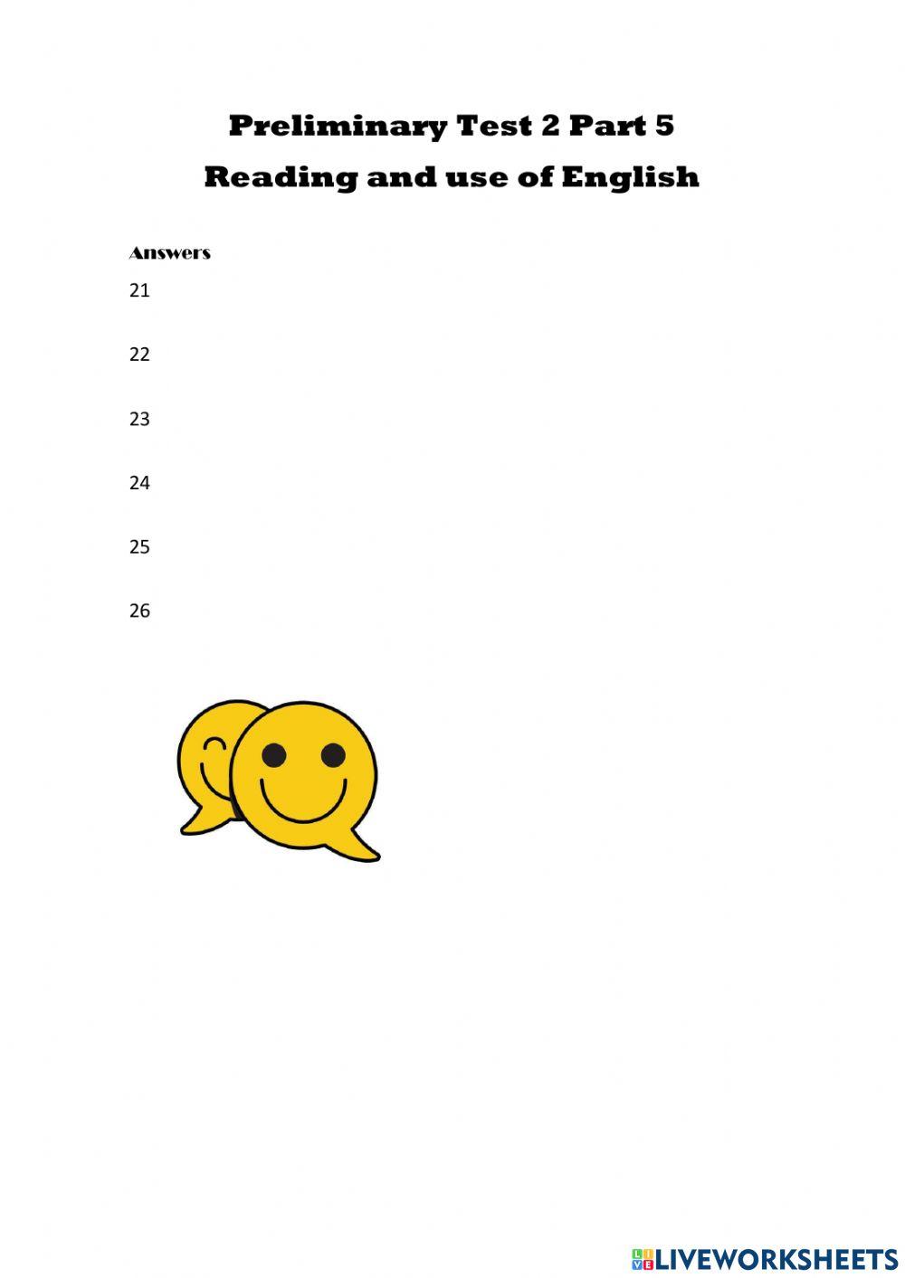 Preliminary | Free Interactive Worksheets | 1399879