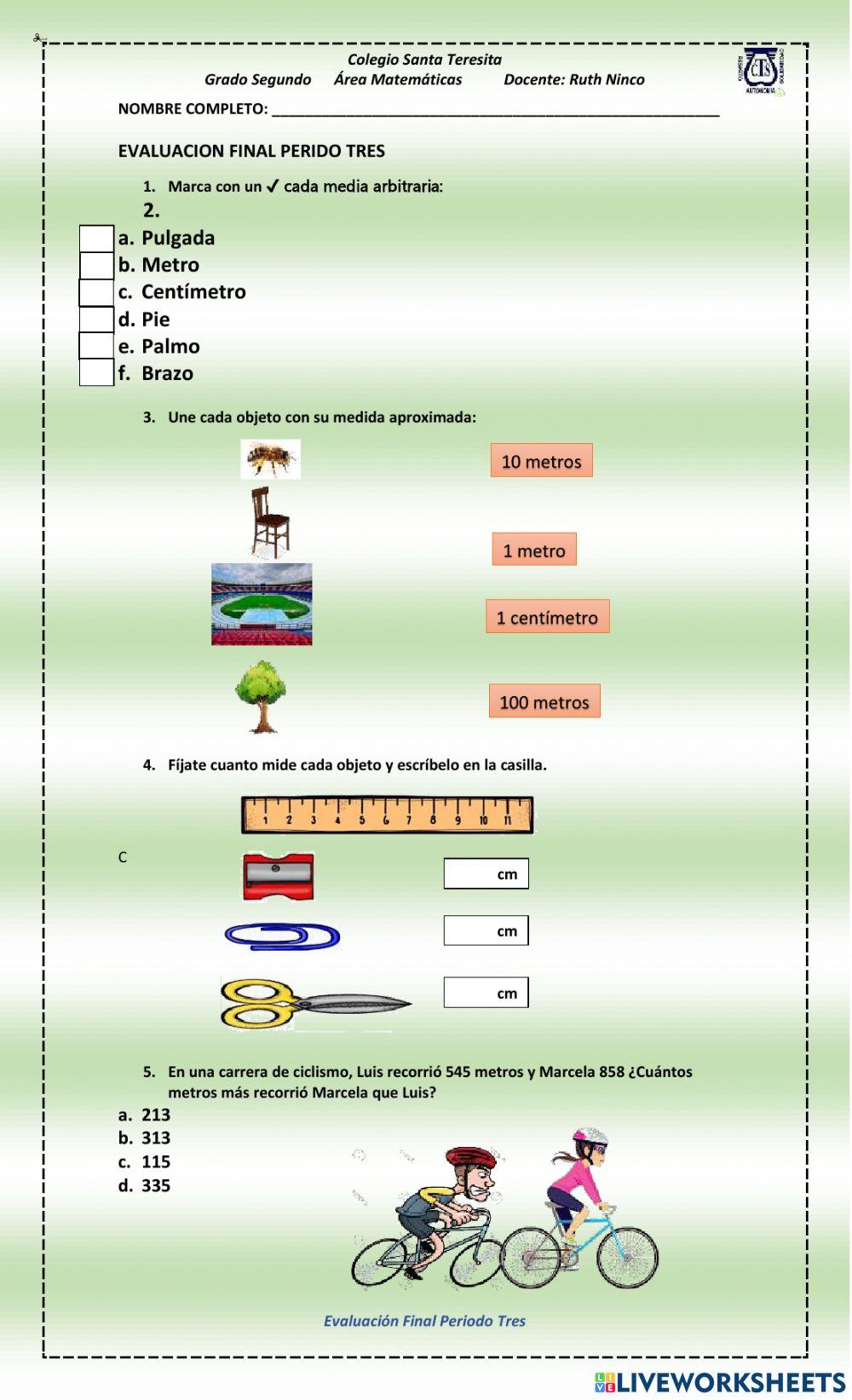 1400180 | Evaluación matemáticas segundo periodo 3 | RUTH