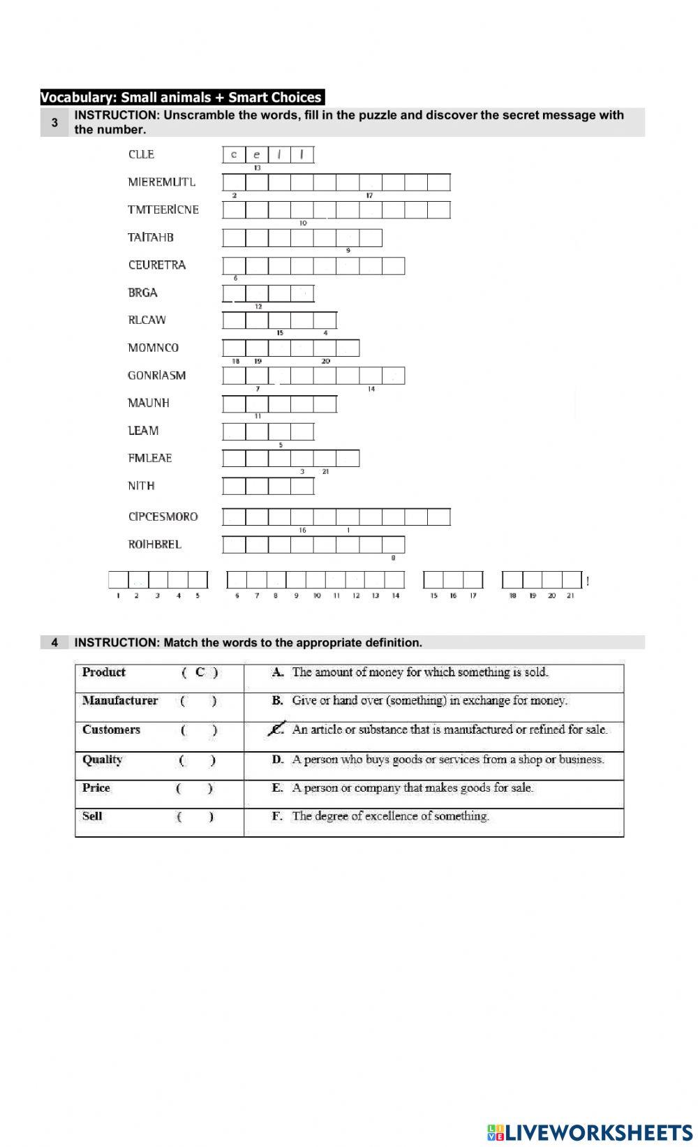 6to workshop | Free Interactive Worksheets | 6715751