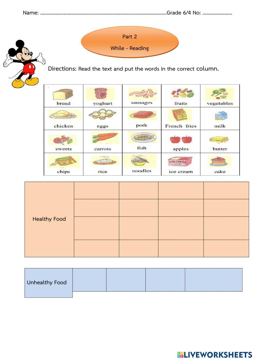 Pare 2 While reading worksheet | Live Worksheets