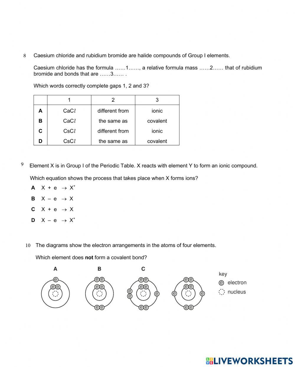Covalent compou… | Free Interactive Worksheets | 1400528