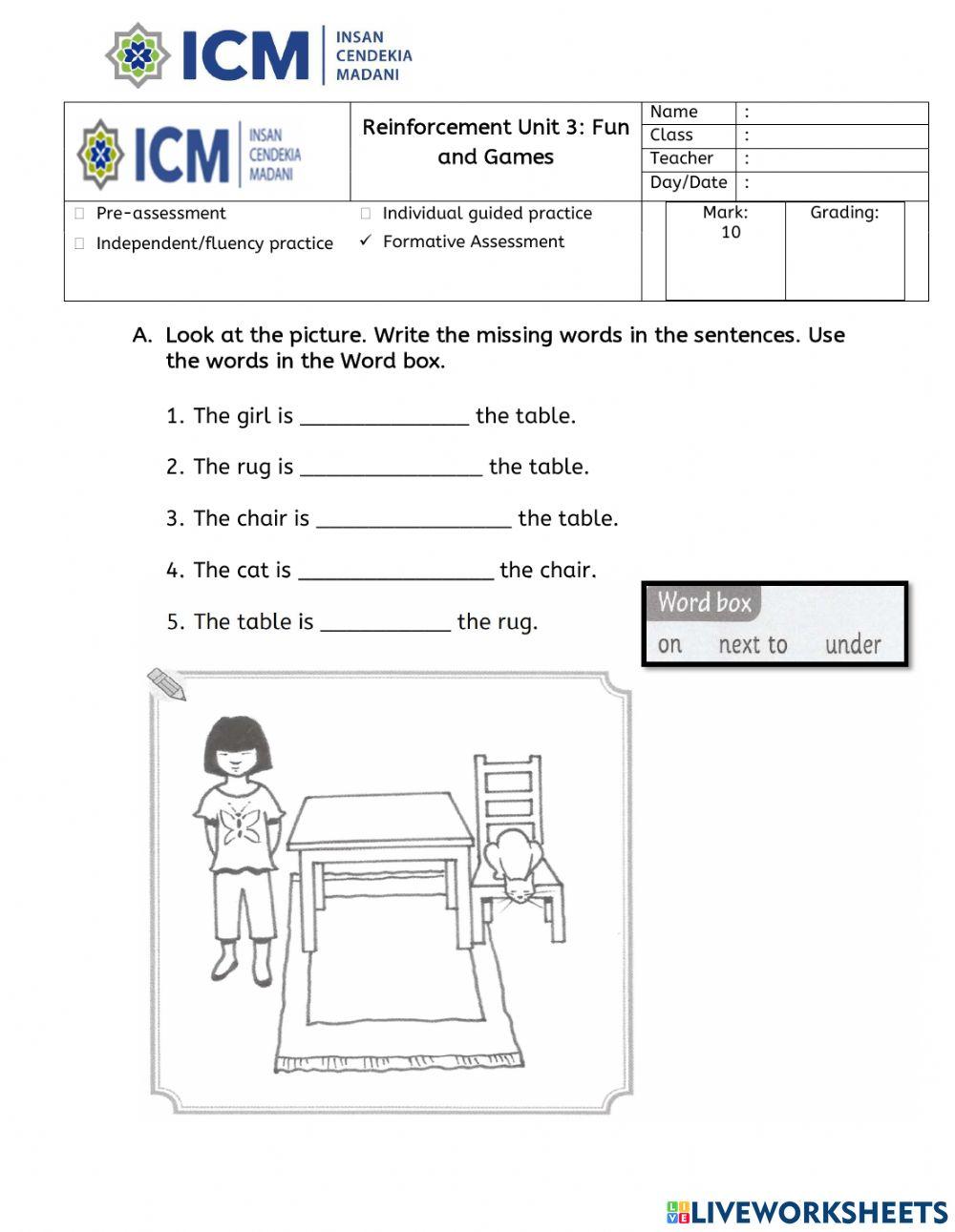 Reinforcement Unit 3: Fun and Games 5166805 | iechahuy