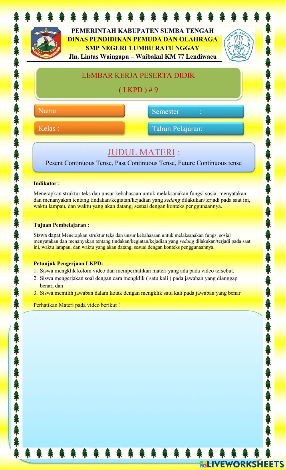Continuous Tense- Present, Past, Future online exercise for | Live ...