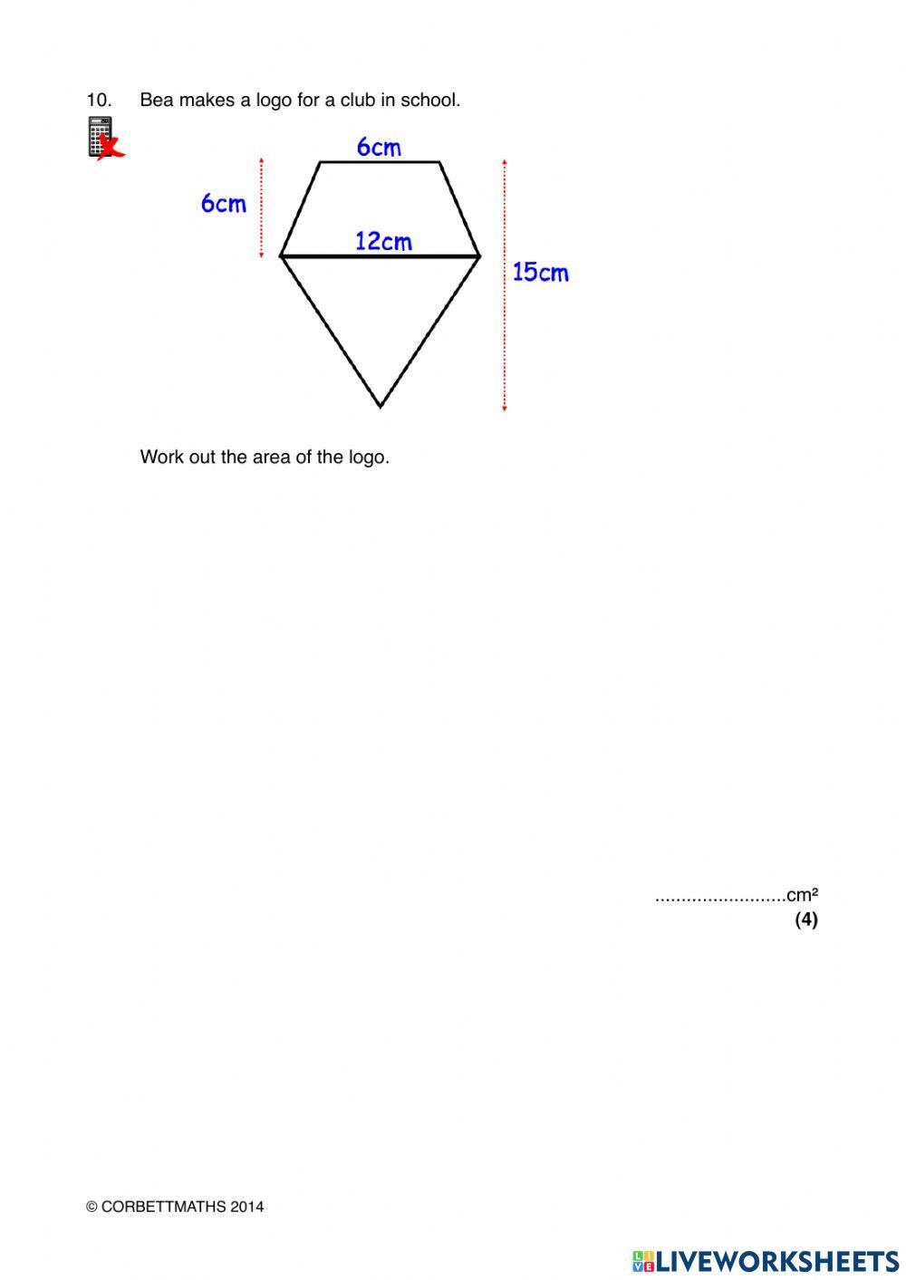 Area of compound shapes online exercise for | Live Worksheets