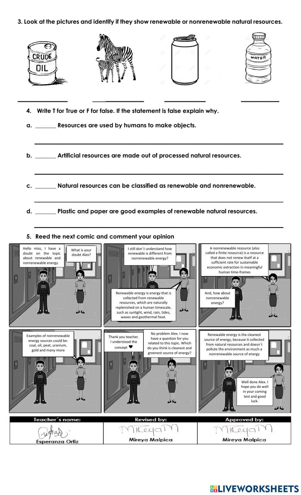 Types of natura… | Free Interactive Worksheets | 1401455