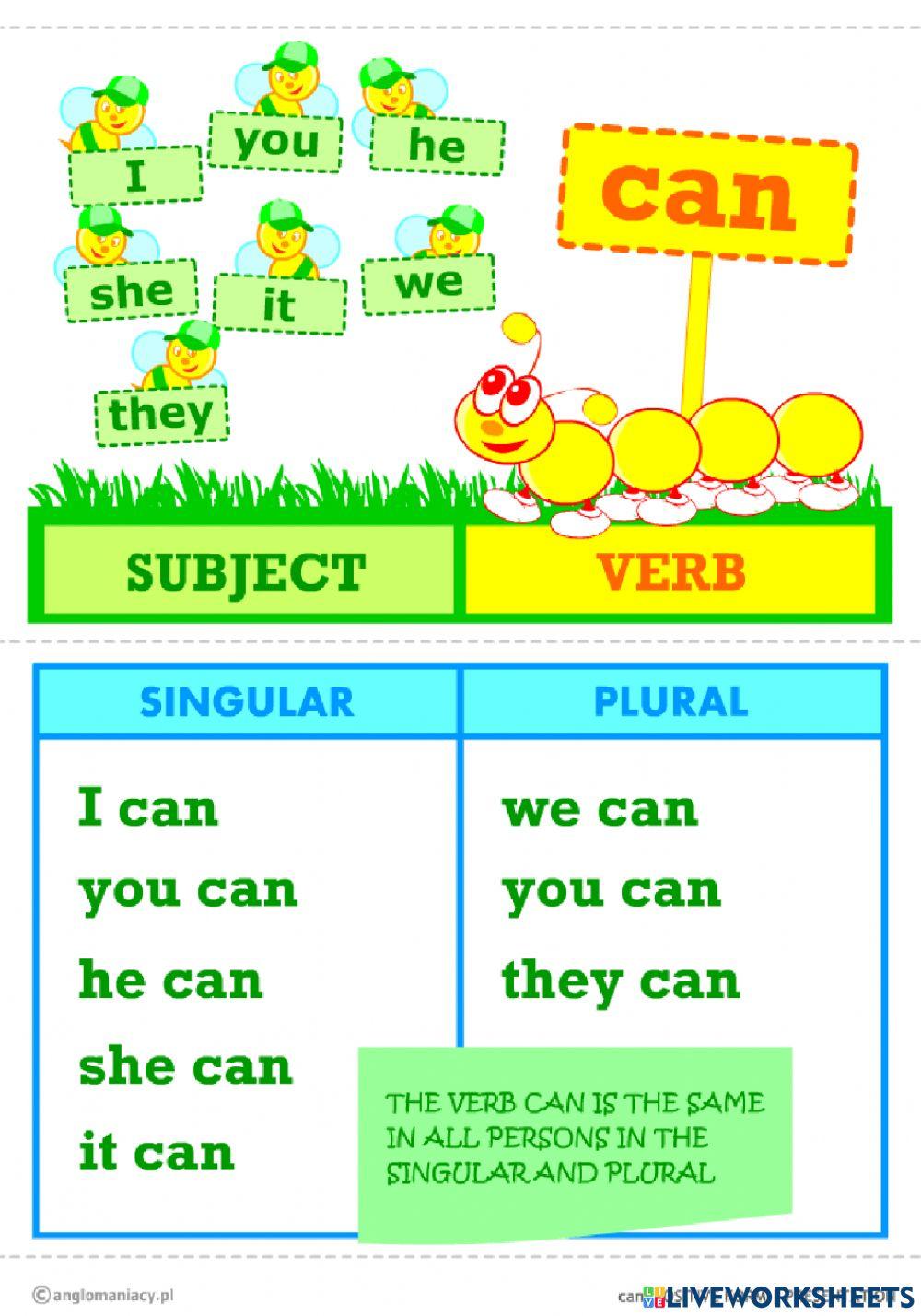 Can-can't online worksheet for grade-2 | Live Worksheets