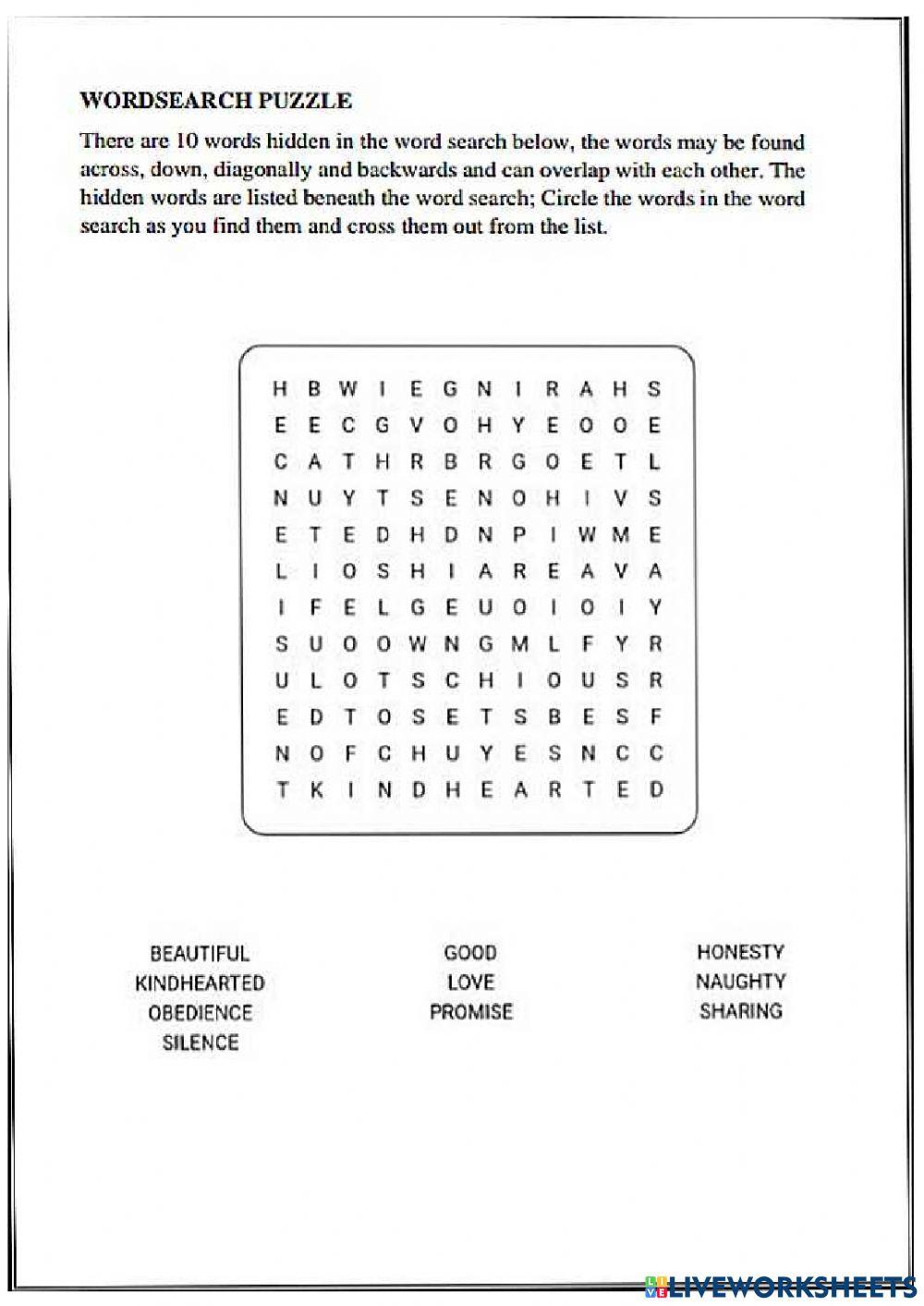 Value Education GRADE 7 PRACTICE worksheet online exercise for | Live ...