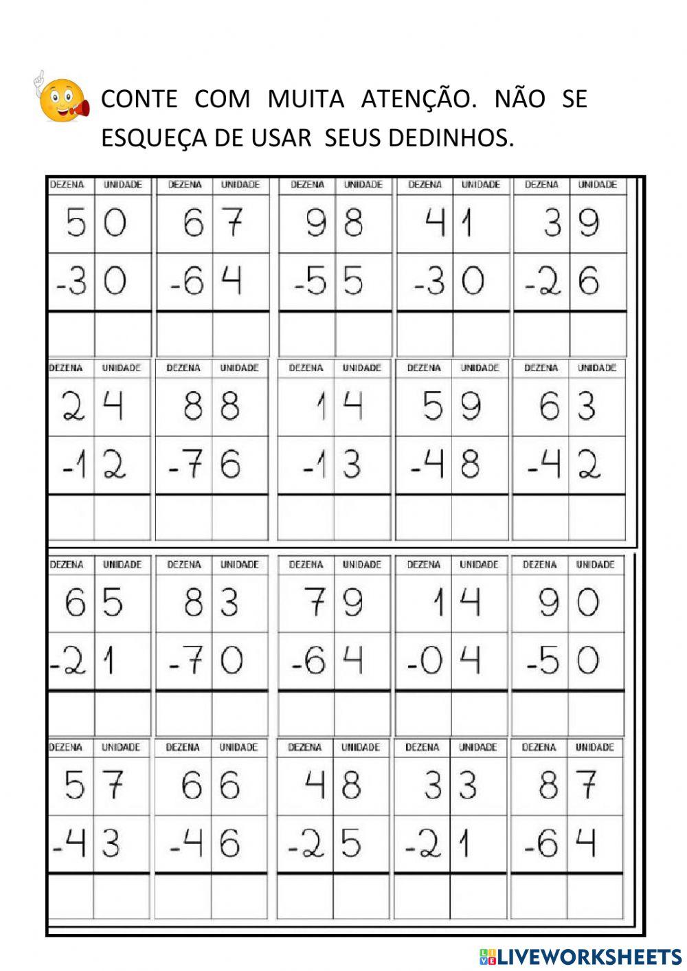 Adição E Subtração Online Exercise For 2º Ano Live Worksheets🆙